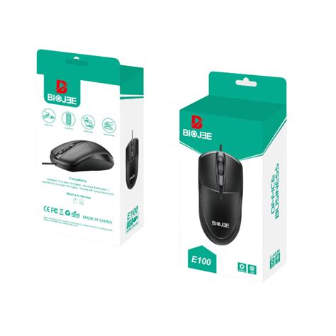 Mouse Wired Usb Biojee E100 Black