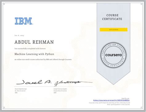 Abdul Rehman On Linkedin Machinelearning Python Ibm Coursera
