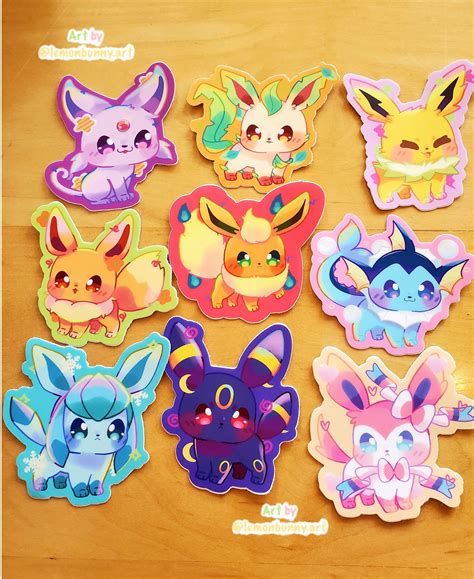 Anime Eeveelution Vinyl Sticker Leafeon Glaceon Sticker Etsy