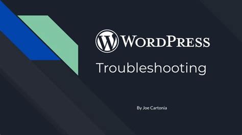 Wordpress Troubleshooting Pdf
