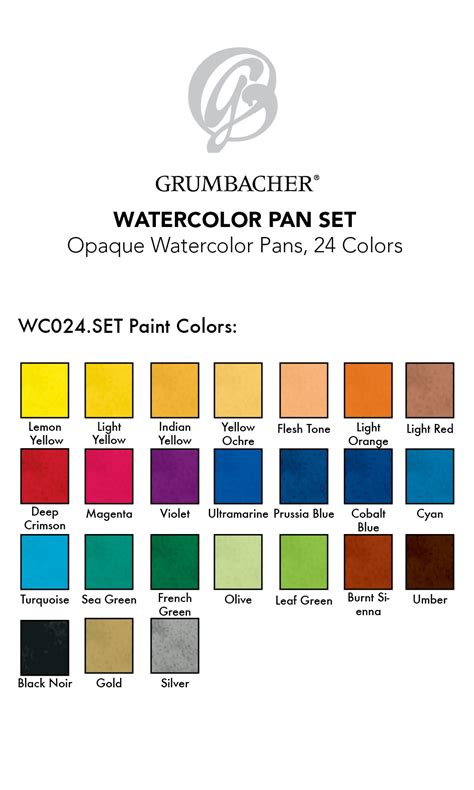 Grumbacher Opaque Watercolors 24 Pans Grumbacher Art