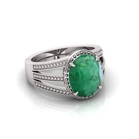 98 Green New Artificial Panna Ring Silver Brass Size 22 At Best Price In Jaipur