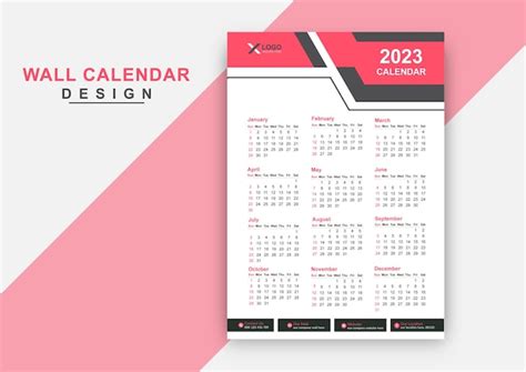 Premium Vector Modern Stylish Geometric 2023 New Year Calendar Design
