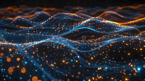 3d Render Of Complex Data Visualization With Glowing Dots Ai