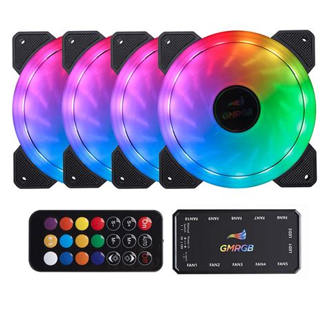 Kit 1 2 3 4 GMRGB Cooler Fan Led ARGB 120mm 12cm Gabinete Pc Gamer