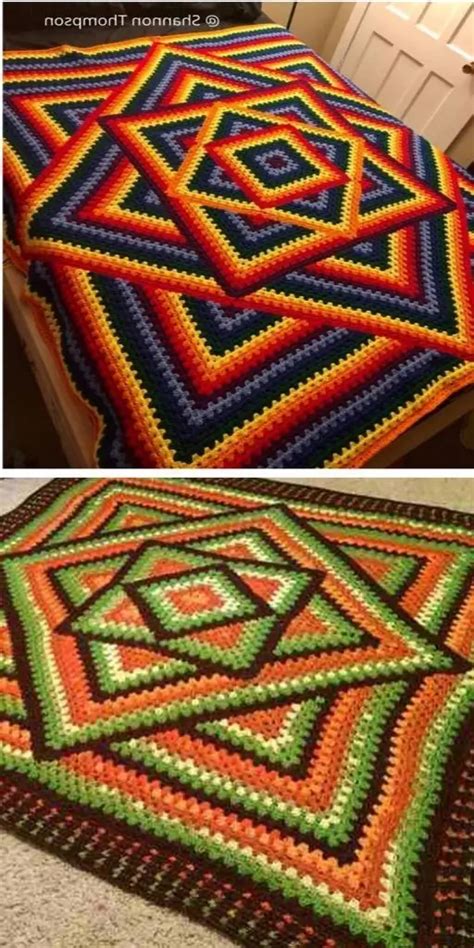 Kaleidoscope Granny Square Free Pattern Weave Crochet