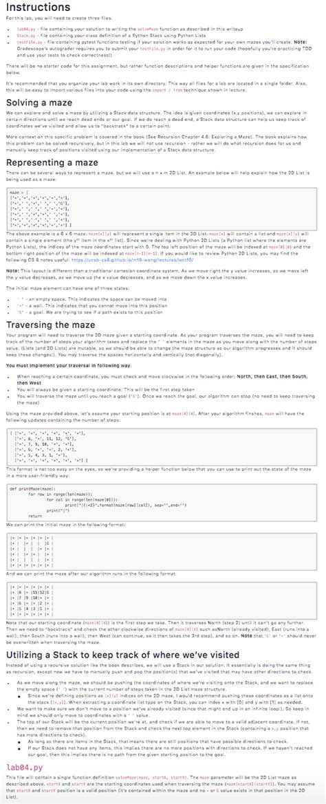 Instructions For This Lab You Will Need To Create Chegg