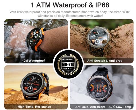 VIRAN W101 Smart Watch For Men 1 43 AMOLED Display Blood Pressure