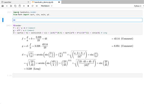 Python Handcalcs Latex公式编辑 冷眼 风雨飘摇