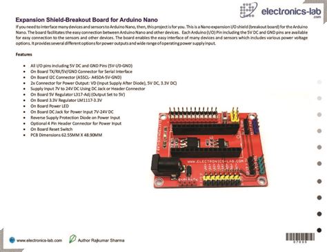 Expansion Shield Breakout Board For Arduino Nano Electronics