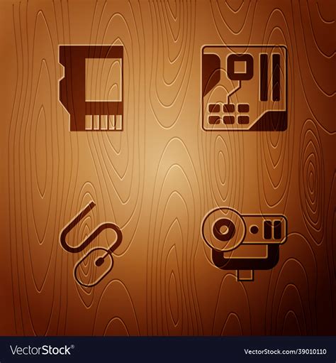 Set Web Camera Sd Card Computer Mouse Royalty Free Vector