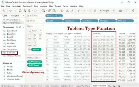 Tableau Date Functions