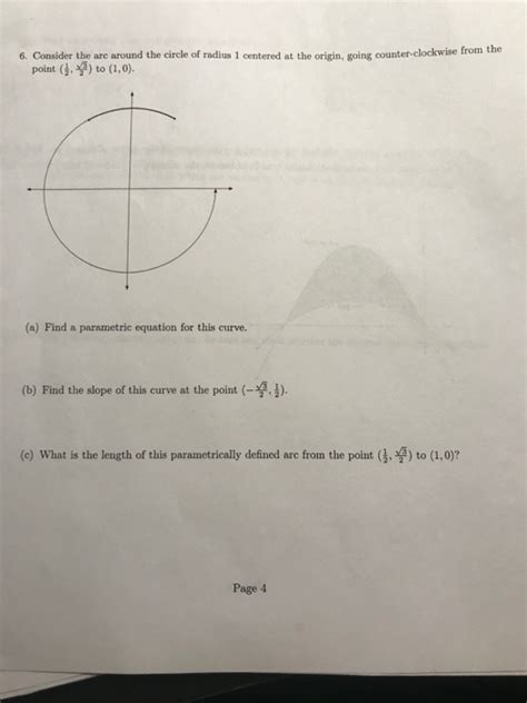 solved 6 consider the are around the circle of radius 1