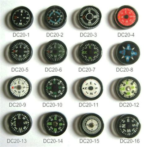 20mm Mini Liquid Filled Button Compass Mixed Colors Haowind