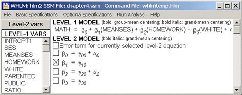 Hlm Textbook Examplesintroduction To Multilevel Modeling By Kreft And De Leeuwchapter 4 Analyses