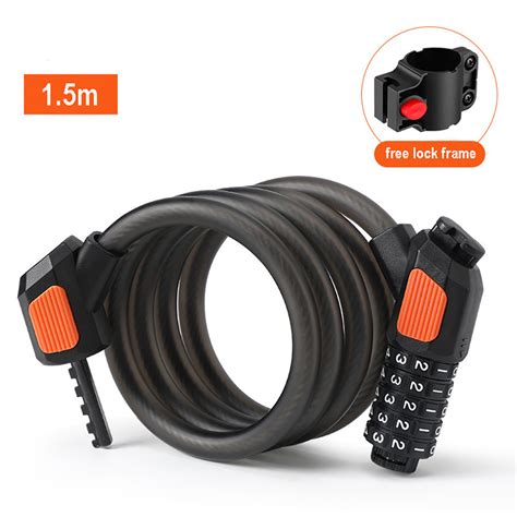 Portable Bike Cable Lock Safety Digit Combination Steel Cable Bicycle