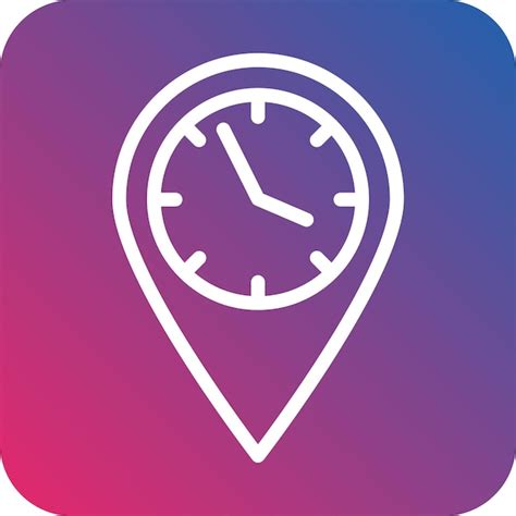 Diseño Vectorial Estilo Del Icono De La Hora Local Vector Premium