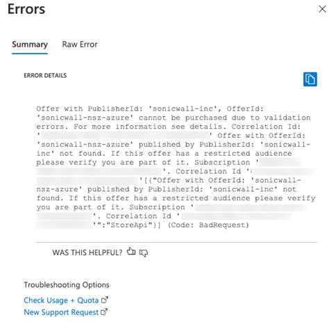 Unable To Deployment Many 3rd Party Product From Azure Marketplace Microsoft Qanda