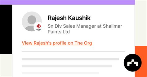 Rajesh Kaushik Sn Div Sales Manager At Shalimar Paints Ltd The Org