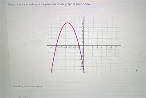 Solved Determine The Equation Of The Parabola Whose Graph Is