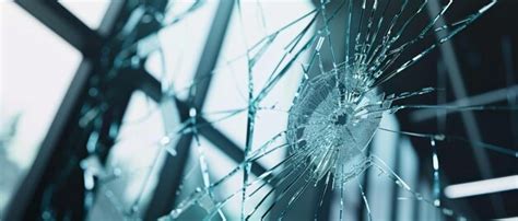 A Shattered Window Forming An Intricate Web Of Cracks Highlighting The