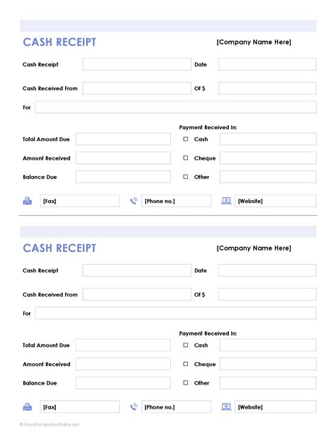 21 Free Cash Receipt Templates Word Excel And PDF