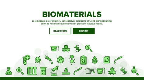 Biomaterials Medical Analysis Vector Linear Icons Set 10149938 Vector
