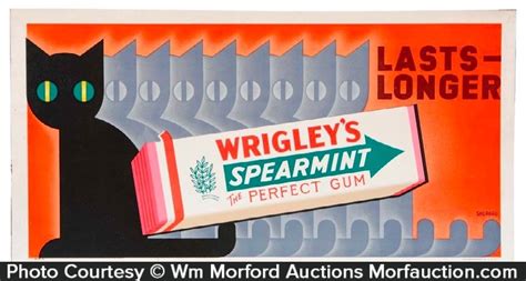 Wrigleys Spearmint Gum Sign • Antique Advertising