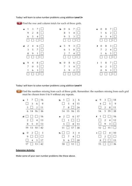 Number Problems Using Addition Pdf