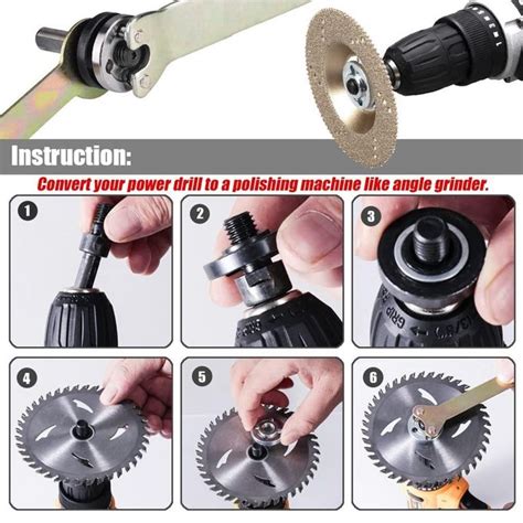 تسوق Drill Angle Grinder Adapter With Flange Nut Parts Set3 Set
