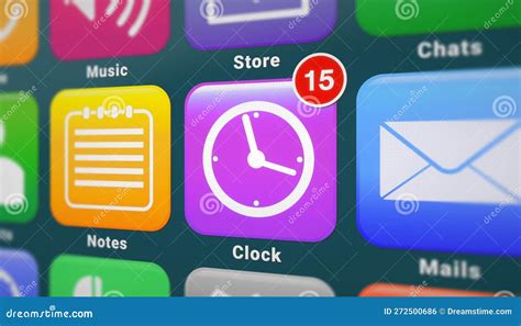 Illustation Of A Smartphone Screen Clock App Stock Illustration