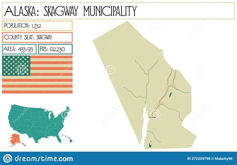 Map Of Skagway Municipality In Alaska Usa Stock Vector Illustration