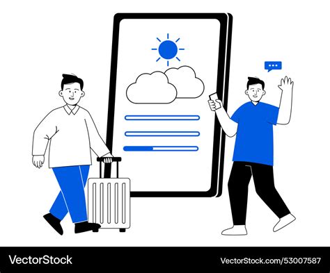 Weather App Weathercast Application Widget Mobile Vector Image