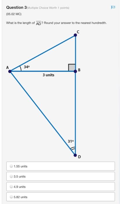 Solved What Is The Length Of Segment Ad Round Your Answer