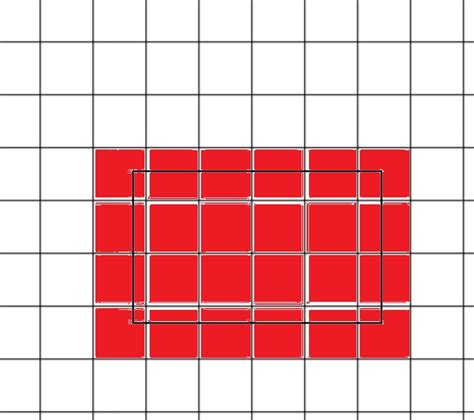 arrays how many squares does my rectangle touch in 2d square grid