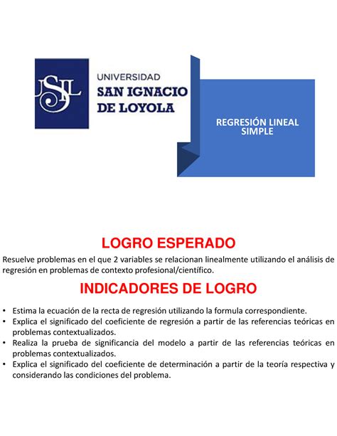 Inferencia 8 APUNETS REGRESIÓN LINEAL SIMPLE Estima la ecuación de