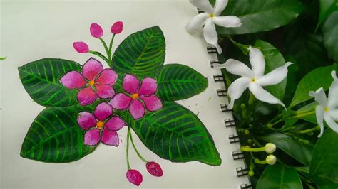 How To Draw Periwinklenayantara Flower Acrylic Colour Painting For