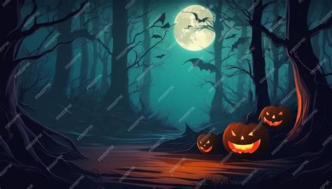 Premium Ai Image Photo Realistic Haunted Forest Spooky Landscape At