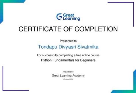 Divyasri Sivatmika On Linkedin Greatlearningacademy Greatlearning Glacertificate