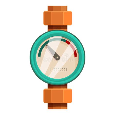 Water Meter Measuring Water Consumption In Cubic Meters Stock Vector