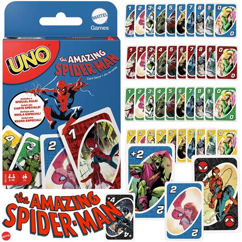 Card Game Spider Man Uno The Amazing Spider Man” Marvel Comics Toy