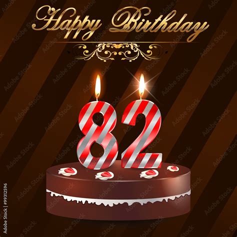 Year Happy Birthday Card With Cake And Candles Nd Birthday