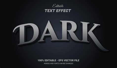 Premium Vector Black Dark 3d Editable Text Effect