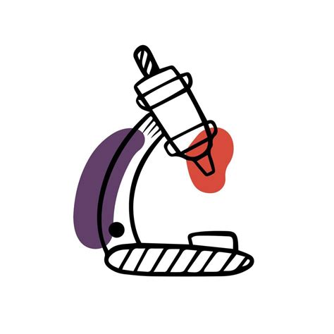 Doodle Microscope Chemical Research Hand Drawn 16006054 Vector Art At