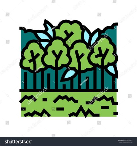 Broadleaf Forests Color Icon Vector Broadleaf Stock Vector Royalty Free Shutterstock