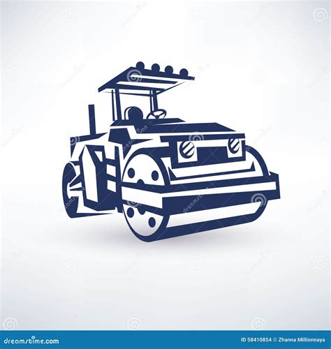 Road Roller Icon In Trendy Design Style Road Roller Icon Isolated On
