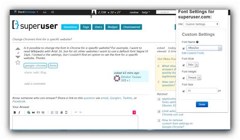 Change Chrome S Font For A Specific Website Super User