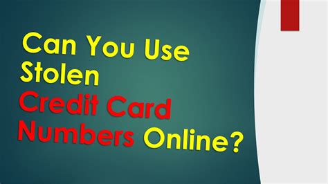 What Do People Buy With Stolen Credit Card Numbers Leia Aqui What Can