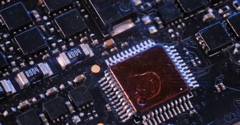 Circuit Board Surface Extreme Close Up Mainboard Chip Information