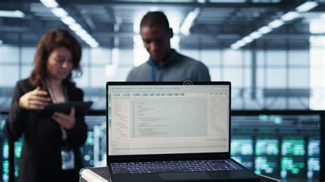 Programming Language On Notebook Used By Server Room It Experts Close